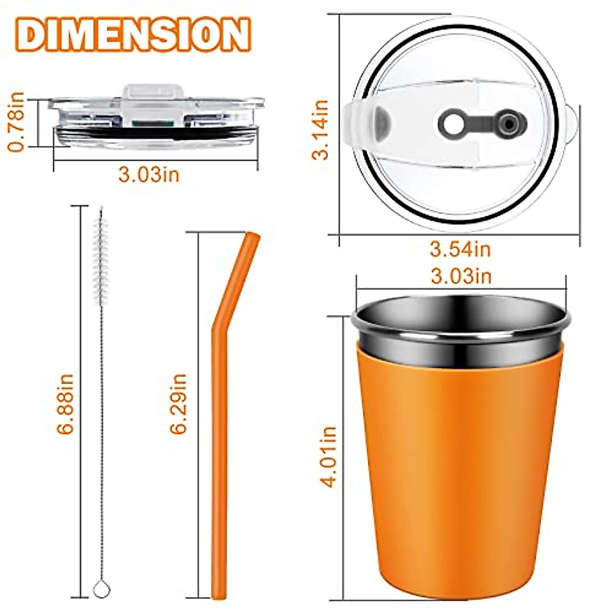 Rommeka Kids Tumblers with Lids and Straws, 5 Pack Upgrade 12oz Stainless Steel Unbreakable Toddler Cups Spill Proof with Colorful Sleeve, Reusable Drinking Cup for Adults and Children