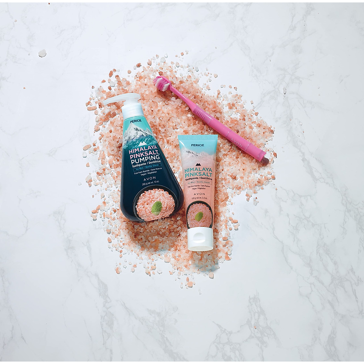 Perioe Himalayan Pink Salt Toothbrush, Small (1 Count) | Compact Head, Soft Bristle Manual Toothbrush Infused with Himalayan Pink Salt for Deep Cleaning Tartar Plaque, Sensitive Gums & Teeth Oral Care