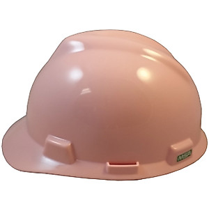 MSA V Cap Style Hard Hats w/FasTrac III Suspensions and Handy Tote Bag - Standard Pink
