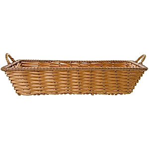 HUBERT Natural Color Storage Basket with Handles - 20"L x 13 1/2"W x 4"H