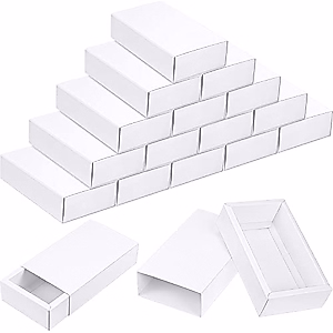 Zonon 30 Pieces Kraft Paper Drawer Box, Mini Crafts Cardboard Present Boxes for Business and Soap Jewelry Candy Weeding Party Favors Present Packaging Boxes (White)