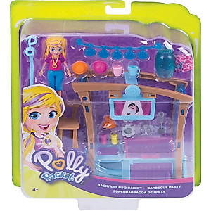 Polly Pocket Backyard Barbeque Playset with 3-inch Polly Doll & Accessories