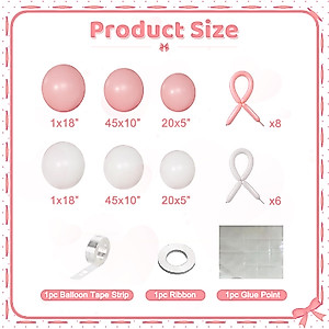 146 Pcs Coquette Birthday Decorations Pink Bow Balloons Arch Kit, Bow Balloons Coquette Pink and White Balloons Garland, Pink Bow Party Decoration for Birthday Baby Shower Wedding