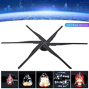 Hologram Projector, LED Holographic Projection 3D Hologram Fan with 85cm 6 Blades Support Hanging, 2000x1532 Resolution,576 LED Imaging,1532pcs LED Lamp,176° Viewing Angle, FIt for Exhibition/Shop/Bar