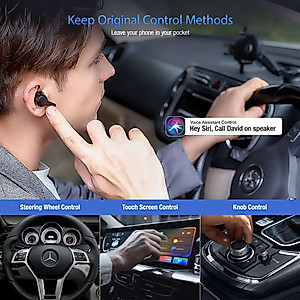 KAMING Wireless CarPlay Adapter for Carplay and Android Auto Carplay Streaming YouTube, TikTok, Miracast 2023 Newest CarPlay Ai Box for Factory Wired CarPlay Cars