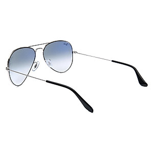 RAY-BAN RB 3025 AVIATOR SUNGLASSES (58 mm, 003/3F SILVER CRYSTAL WHITE/GRADIENT BLUE)