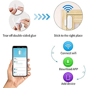 HEIMAN WiFi Door Sensor, Smart Window Door Sensor Alarm, Contact Sensor for Home Security, Wireless Magnetic Door Open Detector and APP Remote Notification (1 Pack+)
