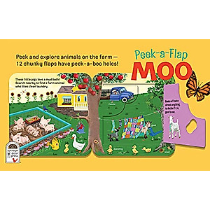 Moo Peek-a-Flap Gift Set: Includes Lift-A-Flap Board Book and Cuddly Plush Toy Friend for Birthdays, Baby Showers, Christmas and Easter Basket Stuffers