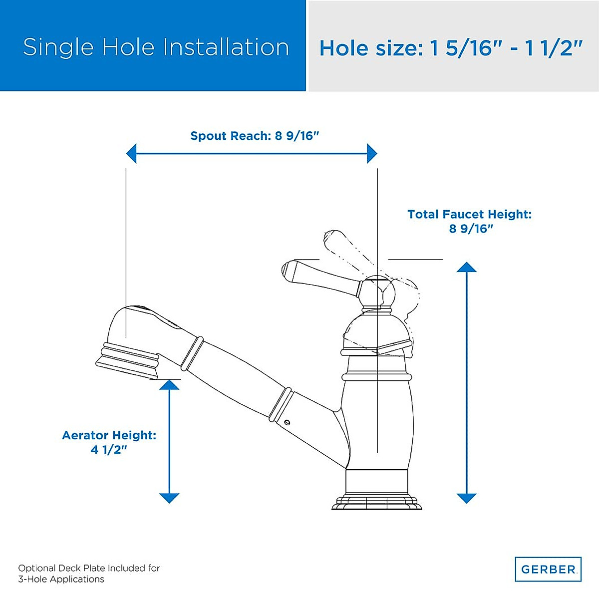 Gerber Plumbing Opulence Pull-Out Kitchen Faucet with Snapback Retraction