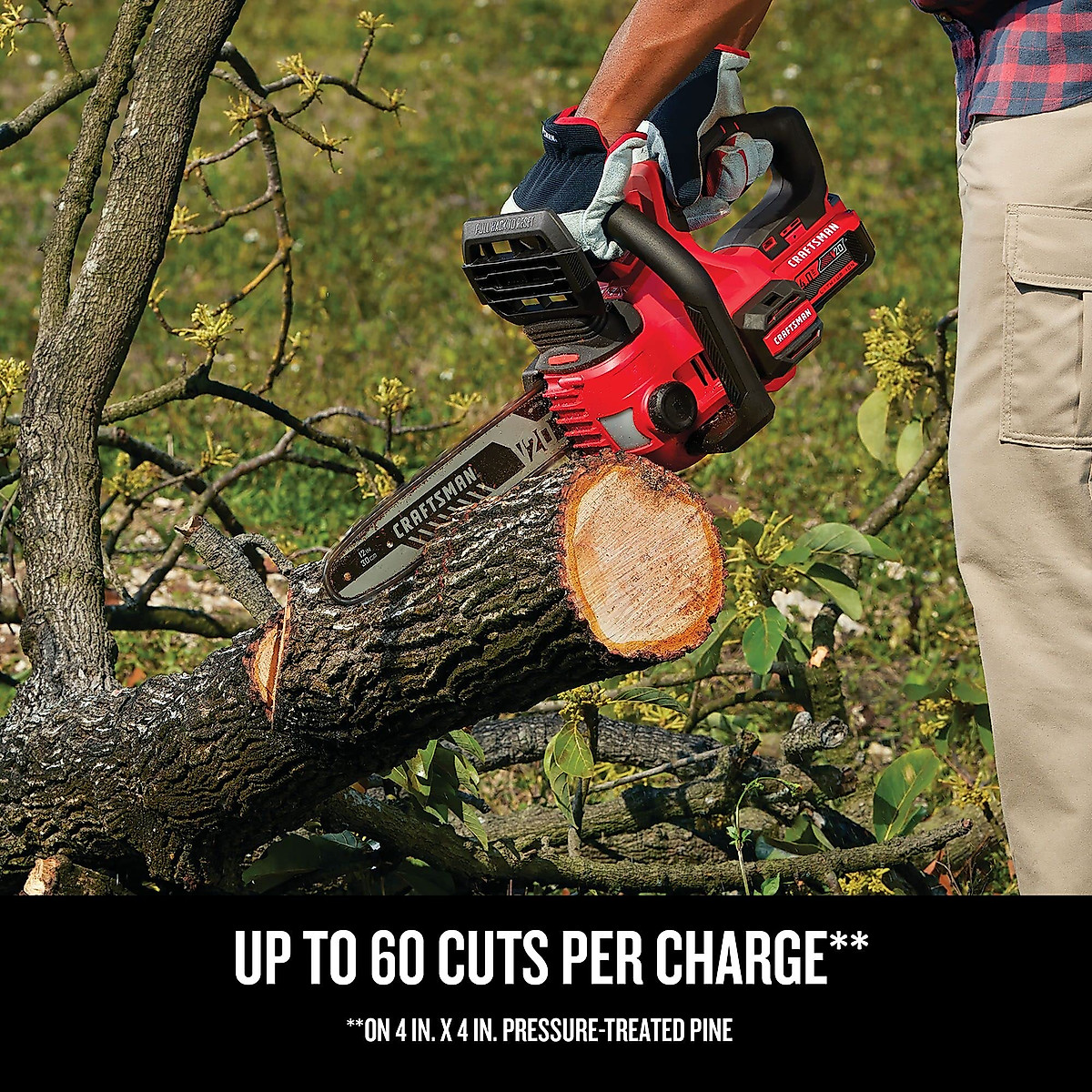 CRAFTSMAN V20 Mini Chainsaw, Cordless, 12 inch, Bare Tool Only (CMCCS620B)