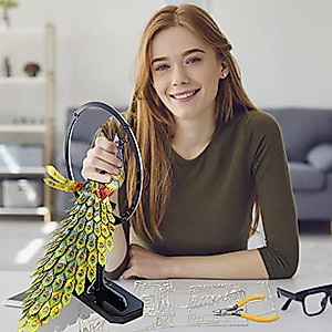 Piececool 3D Puzzles for Adults, Gorgeous Peacock 3D Metal Model Building Kits, Challenging Brain Teaser 3D Puzzles DIY Assembling Crafts Kit Creative Gfits Home Decor