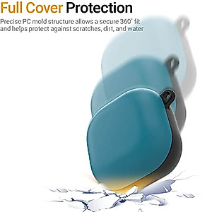 JUST4YOU for Galaxy Buds Pro Case, Galaxy Buds Live Case, Galaxy Buds 2 Case Cover with Keychain, Thin Fit Hard Case (Blue) CS_HD_GBL_GBP_GB2_BL