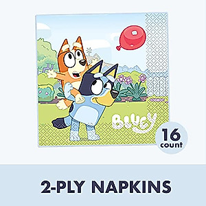 Unique Bluey Birthday Party Supplies | Serves 16 | Bluey Party Supplies | Bluey Birthday Decorations | Bluey Party Decorations | Bluey Plates and Napkins