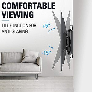 Mounting Dream UL Listed Full Motion TV Mount for Most 42-84 Inch TVs, Adjustable TV Wall Mount Swivel and Tilt, Loading 100 LBS, Max VESA 600x400mm, Fits 16", 18", 24" Studs MD2617-24K