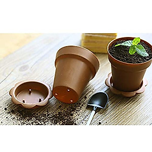 Healthcom 50 Packs 180ml Ice Cream Dessert Cup with Lids and Spoons 50 Sets Flower Pot Cups Mousse Cake Cups Salad Cup Dessert Bowls Jelly Pudding Yogurt Cup Snack Bowls Container for Party Wedding