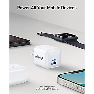USB C Charger 20W, Anker 511 Charger , PIQ 3.0 Durable Compact Fast Charger, Anker Nano for iPhone 14/14 Plus/14 Pro/14 Pro Max/13, Galaxy, Pixel 4/3, iPad/ iPad mini (Cable Not Included)