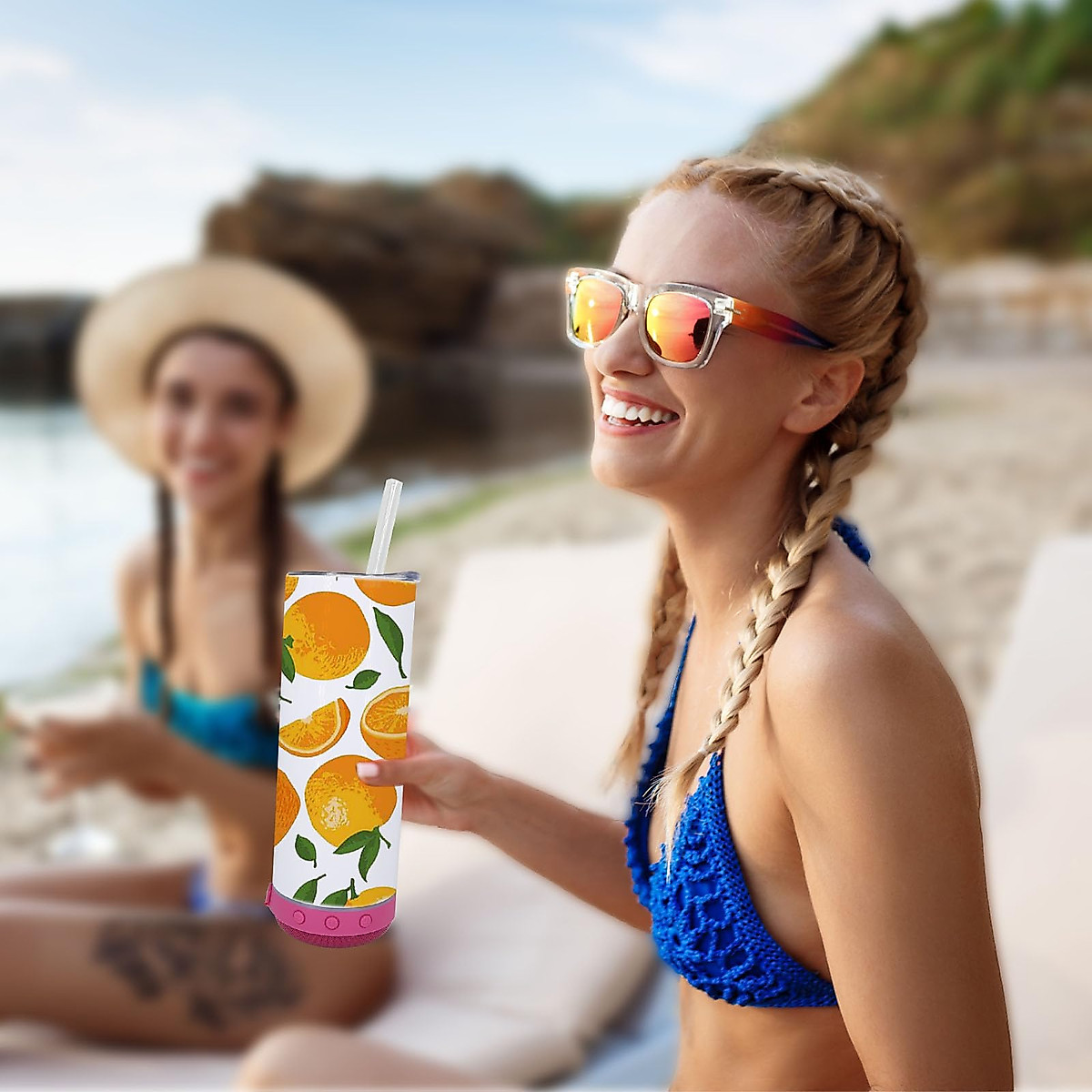 Lilsofee 25 Pack 20 OZ Sublimation Blank Tumblers Bulk Stainless Steels Double Vacuum Music Bluetooth Speaker Tumbler with Lid and Straw Heat Transfer Straight Cup Bulk DIY