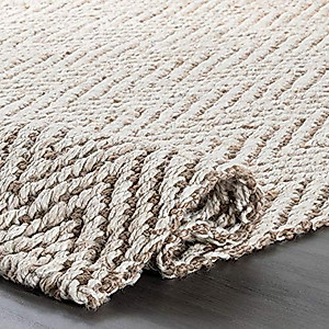 nuLOOM Vania Chevron Jute Area Rug, 4' x 6', Off-white
