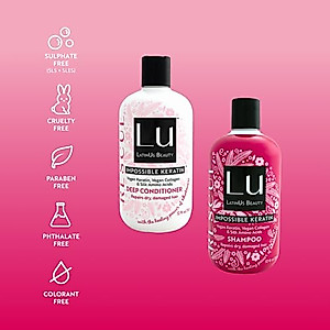 LATINUS BEAUTY RESCUE Impossible Keratin Anti-Frizz Shampoo and Conditioner Set for Dry, Damaged Hair (12 oz each)