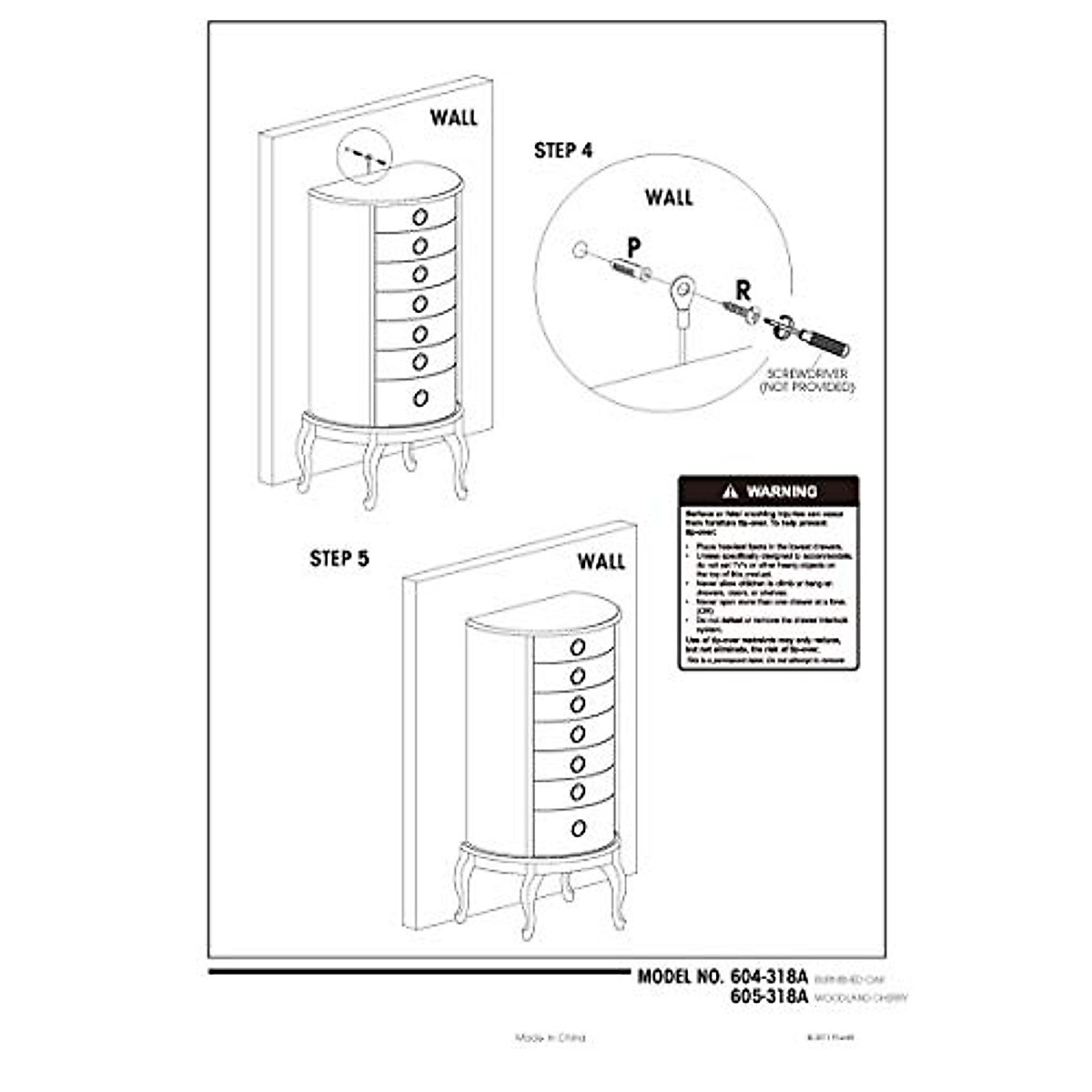 Powell Burnished Oak Jewelry Armoire