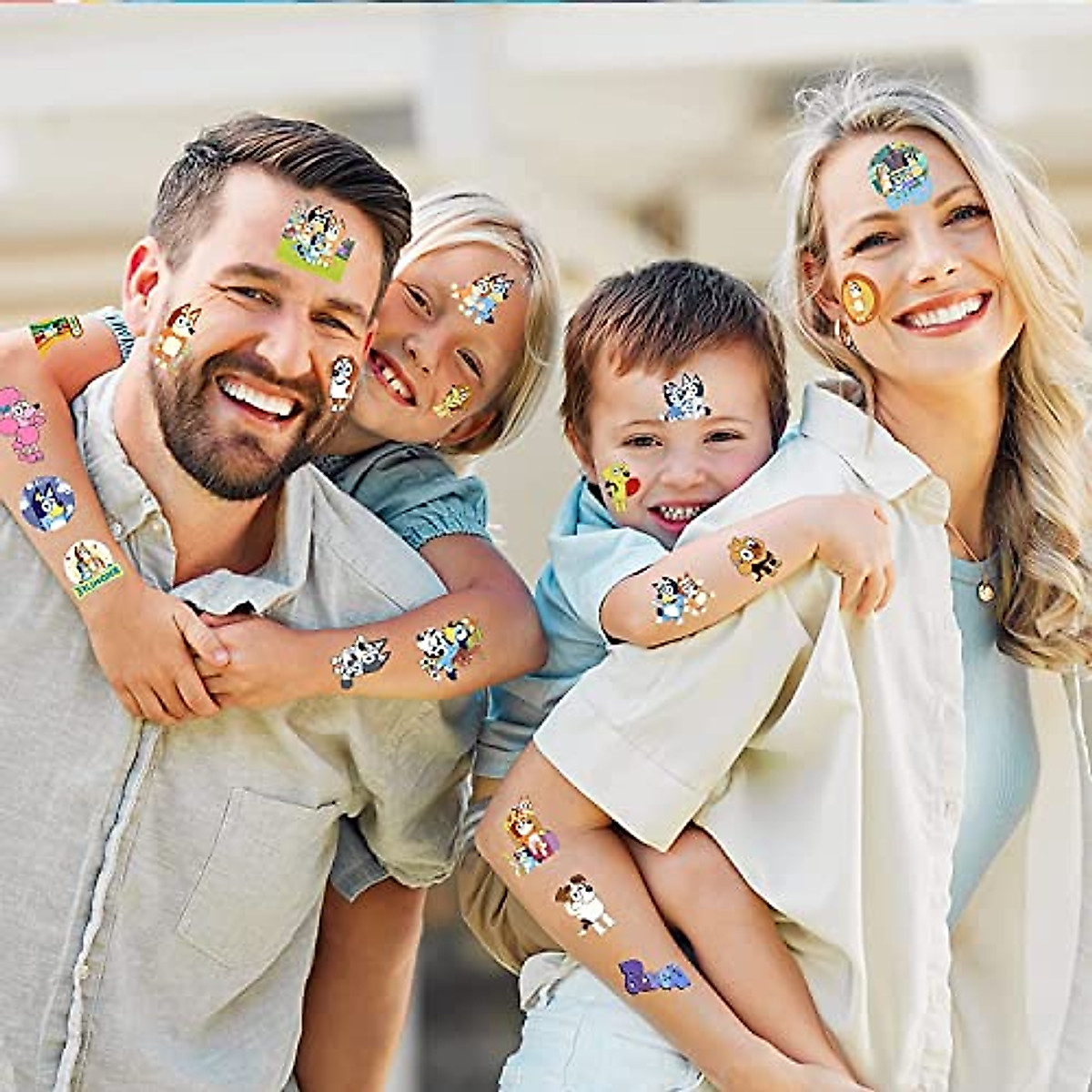 10 Sheets(325 PCS) Temporary Tattoos Stickers for Kids,Blue-y Birthday Themed Party Supplies Decoration Favors, Cartoon Sticker Tattoos Gift for Kids Boys Girls Home Activity Class Prizes Carnival Christmas Rewards