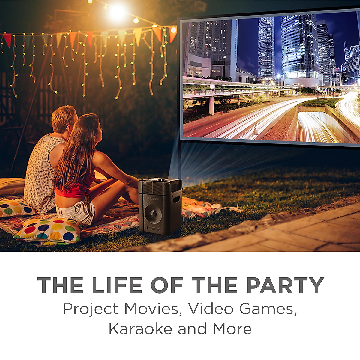 Ion Projector Deluxe Speaker Battery/AC Powered Indoor/Outdoor Projector