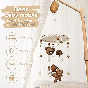 Baby Mobile for Crib - Bear Baby Crib Mobile - Boho Crib Mobile - Crib Mobile for Boys, Girls - Baby Mobile for Bassinet, Pack n Play