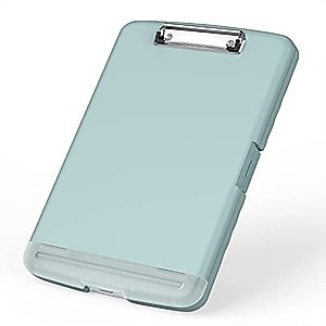 Rimilak Plastic Clipboard with Storage, High Capacity Nursing Clipboards with Pen Holder, Slim Clipboard Storage Box with Heavy Duty Clips, Clipboard Folder Side-Opening, Dark Green