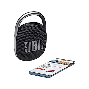 JBL Clip 4: Portable Speaker with Bluetooth, Built-in Battery, Waterproof and Dustproof Feature - Black (JBLCLIP4BLKAM) (Renewed)…