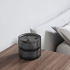 Umbra Tesora Jewelry Organizer, Two-Tier Storage Box with Removable Lid, Smoke