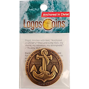 Anchored in Christ, The Lord is My Rock, I Know The Plans I Have for You, Antique Gold Plated Challenge Coin, Jeremiah 29:11 Graduation Gift