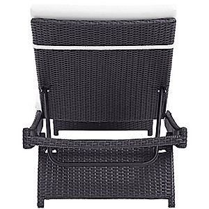 Crosley Furniture Biscayne Reclining Wicker Outdoor Chaise Lounge Chair for Patio, Deck, Backyard, Poolside, White
