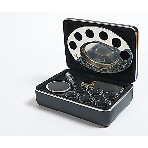 Broadman Church Supplies Legacy Portable Communion Set, 6 Glasses, Stainless Steel Bread Container and Serving Tray, 100ml Juice Container, Anointing Oil Bottle