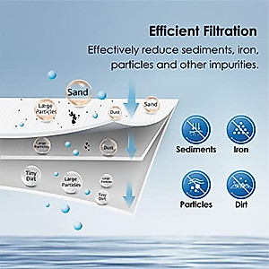 Waterdrop AP810 Whole House Water Filter, Replacement for 3M® Aqua-Pure® AP810, AP801, AP811, Whirlpool® WHKF-GD25BB, WHKF-DWHBB, 5 Micron, 10" x 4.5", Well & Tap Water Filter, Pack of 3