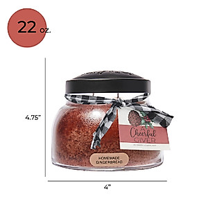 A Cheerful Giver - Homemade Gingerbread Mama Scented Glass Jar Candle (22oz) with Lid & True to Life Fragrance Made in USA