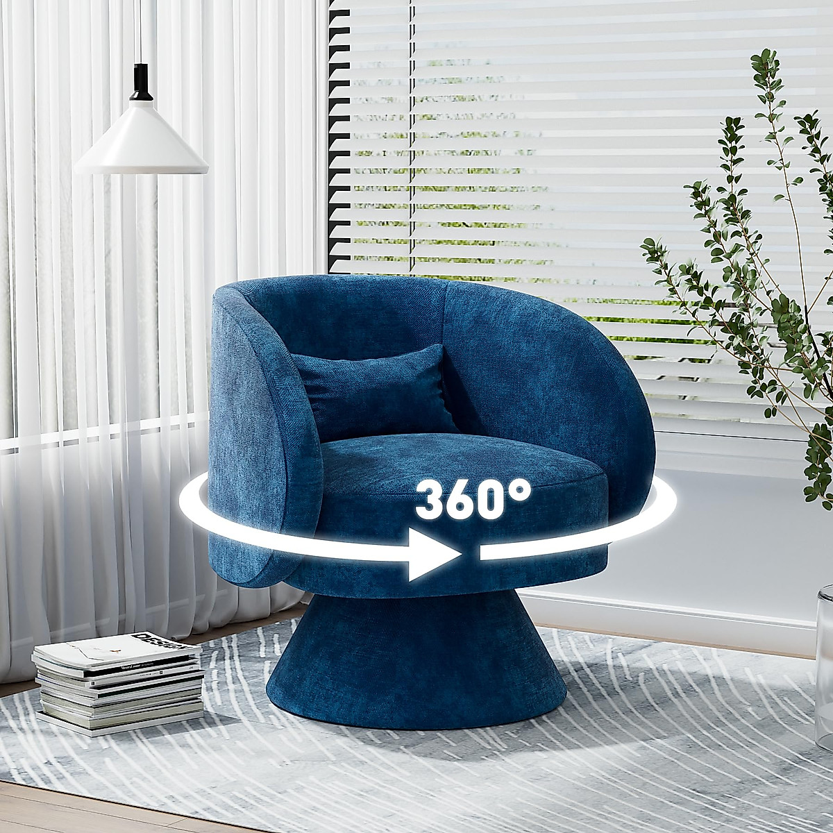 Nolohoo Swivel Accent Chair Set of 2, Upholstered Swivel Cuddle Barrel Sofa Chairs for Living Room, Comfy 360 Degree Modern Round Swivel Armchair for Bedroom, Office, Hotel (Teal, Linen)