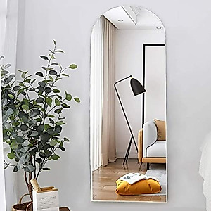 OBIOZZ Bedroom Floor Standing Mirror Arched Full Length Mirror Large Rectangle Mirror Hanging or Leaning Against Wall, Quality Material Full-Length Mirror