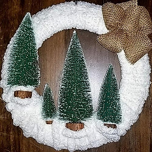 Small Christmas Tree - Christmas Table Decorations, Fake Flocked Xmas Tree Decor Mini Tinsel Christmas Tree for Kitchen Mantel Office Bedroom Window Table Top
