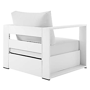 Modway Tahoe Modern Fabric/Aluminum Outdoor Armchair in White