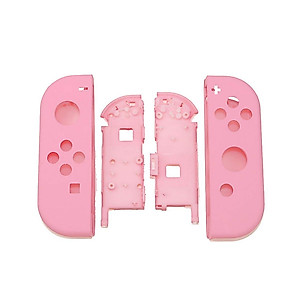 L R Full Housing Shell Case Cover with Frame Colour Replacement for Nintendo Switch NS Joy-Con Controller (Pink)