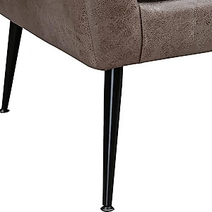 51" Faux Leather Loveseat Sofa with 2 Throw Pillows,Mid-Century Loveseat Faux Leather Sofa Couch for Small Space,Two-Seater Sofa with Metal Legs,Small Mini Room Couch for Office (Taupe)