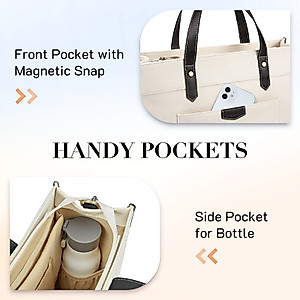 Missnine Laptop Tote Bag Canvas Laptop Bag 15.6 inch Work Shoulder Bags Casual Briefcase Handbag for Travel, Office, School