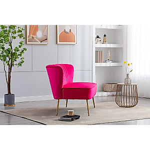 ZOBIDO Velvet Couch Modern Loveseat Sofa Twin Size Contemporary Sofas Upholstered Couch with Contemporary Velvet Upholstered Sofa Couch for Living Room and Bedroom (Rose red)