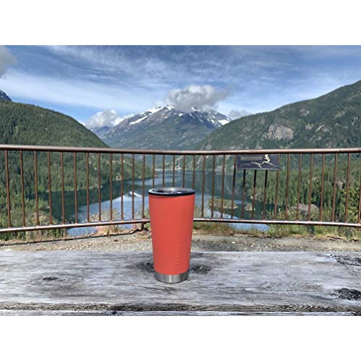 FIFTY/FIFTY Double Wall Vacuum Insulated Travel Tumbler, 20oz/591ml, Coral