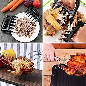 Nihao Turkey Lifters Forks Meat Claws Set of 4 Stainless Steel Poultry Chicken Fork Roast Ham Fork for BBQ & Thanksgiving Pros