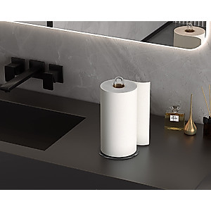 Acrylic Paper Towel Holder Countertop, Premium Clear Kitchen Paper Towel Stand Holder for Kitchen Organization and Storage, Paper Towel Holders for Standard and Large Size Rolls