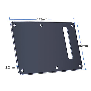Sasuori Pickguard Tremolo Cavity Cover Backplate Back Plate 3Ply for Modern Style Electric Guitar Black