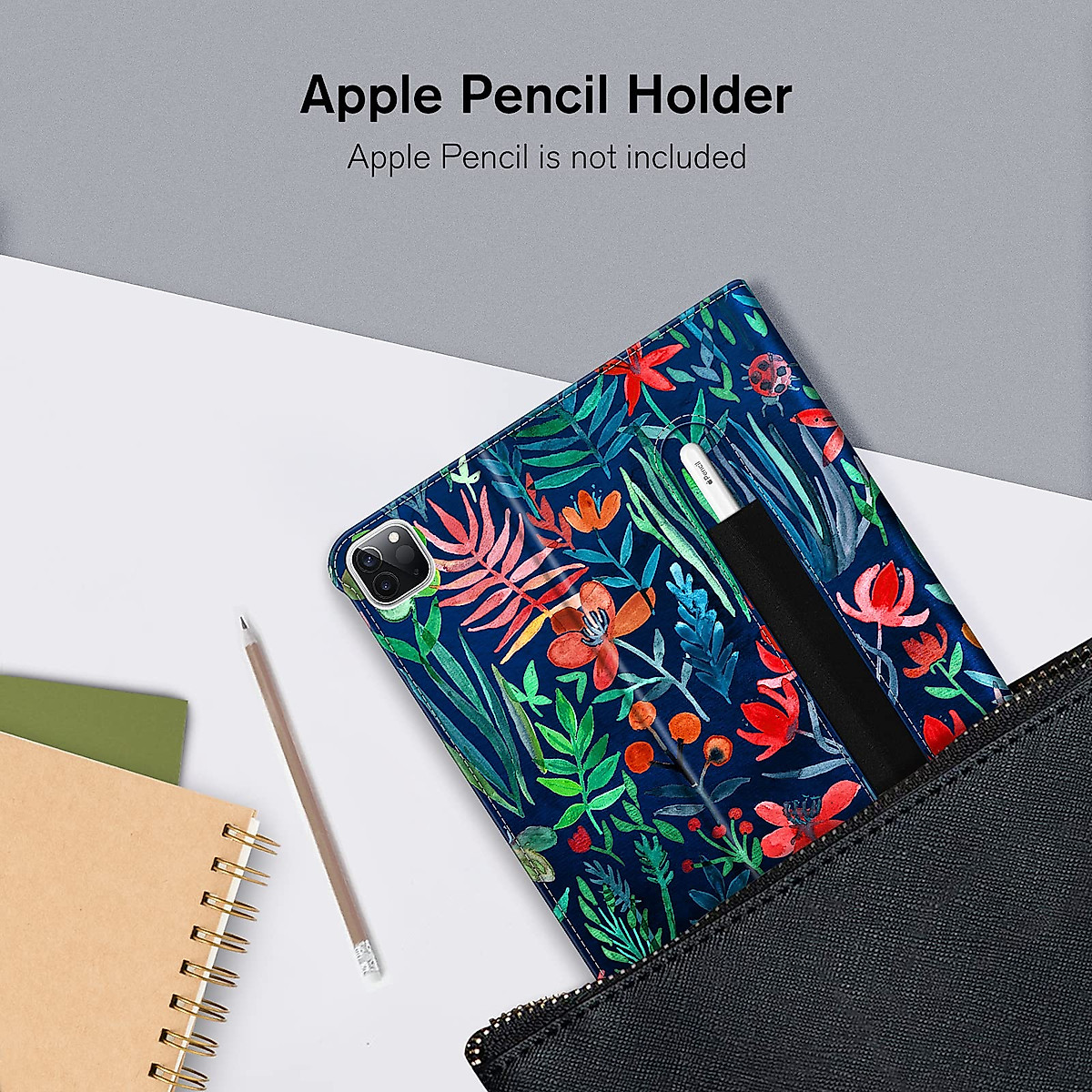 Fintie Case for iPad Pro 11-inch (4th / 3rd Generation) 2022/2021 - Multiple Angles Viewing Folio Stand Cover with Pencil Holder & Pocket, Also Fit iPad Pro 11" 2nd/1st Gen, Jungle Night