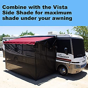 ShadePro - Vista Shade - RV Awning Shade Screen - Zipper Sun Screen Installs in Seconds - Solar Mesh Blocks 87% of Sunlight - The Original Camper Sunscreen Shade for Awnings - 19' x 9' - Grey