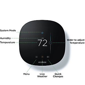 ecobee EB-STATe3L-01 3 Lite Thermostat, Wi-Fi, Works with Amazon Alexa